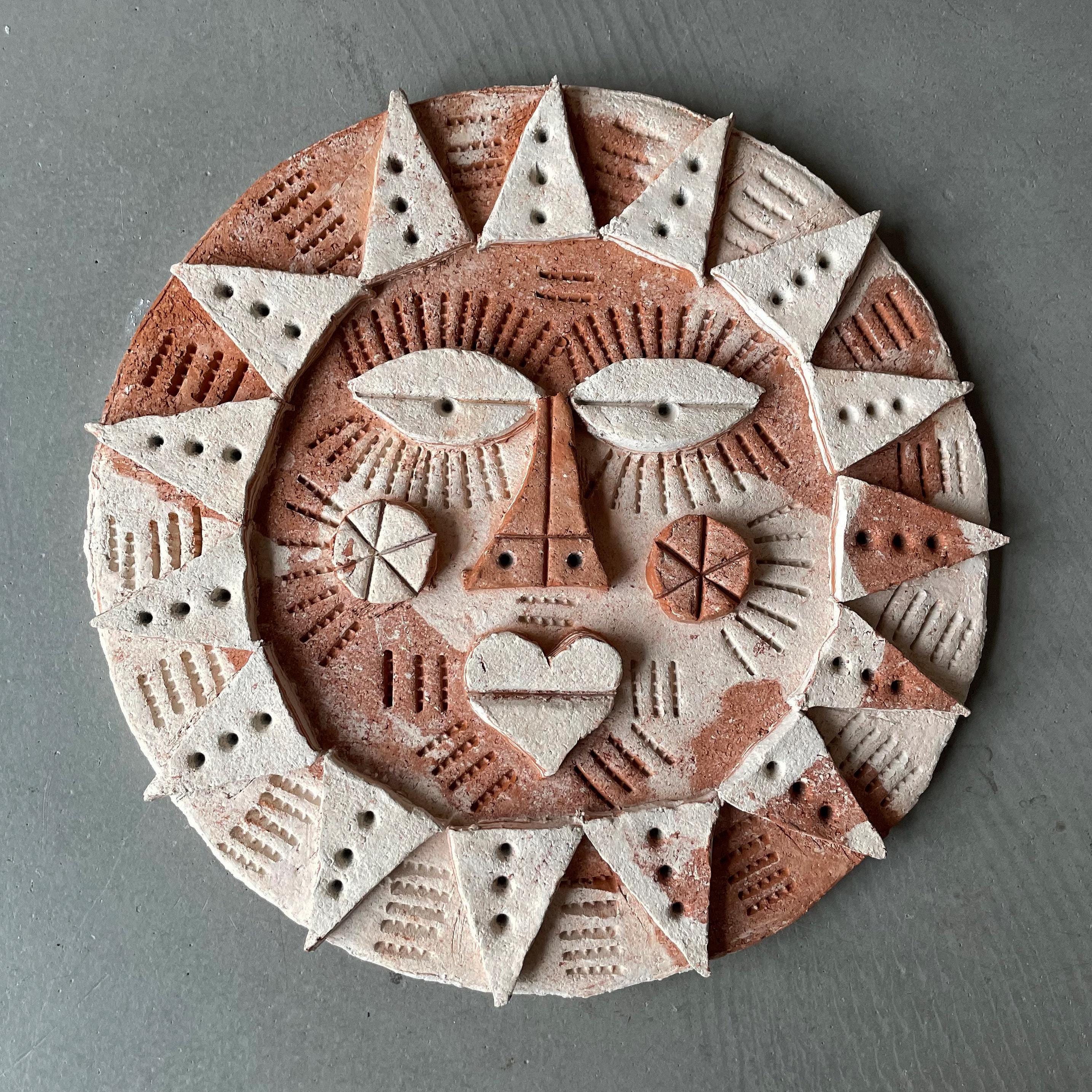 Unique Ceramic Midcentury Garden Sun Disc by Peter Stemmler - Etsy