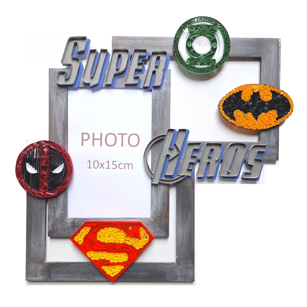 Decorative Superhero Photo Frame - Quilling - Etsy