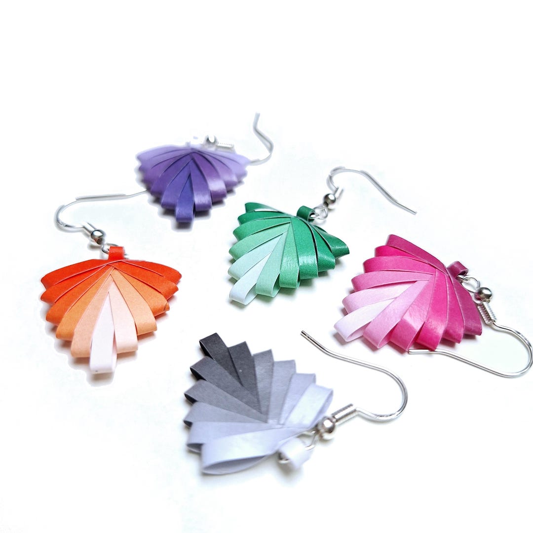 "fan" Earrings Made of Quilling Paper - Etsy