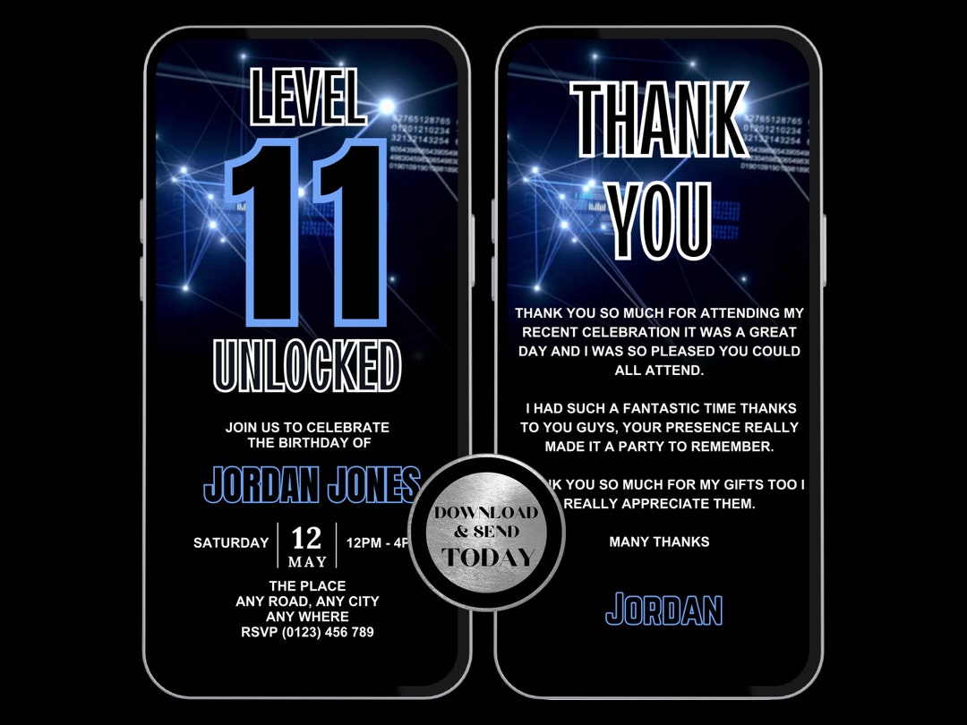 Boys 11th Birthday Gamer Invitation, Boys 11th Birthday Party Flyer ...