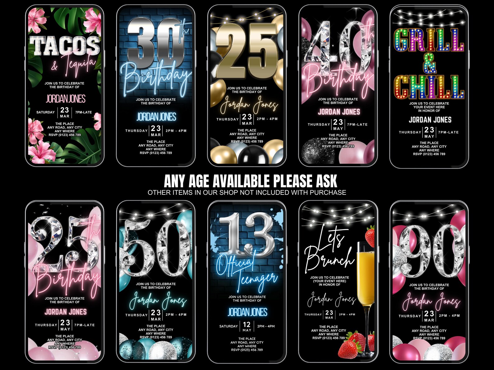 Mens 35th Birthday Animated Invite, Mens Vintage Gangster Digital ...
