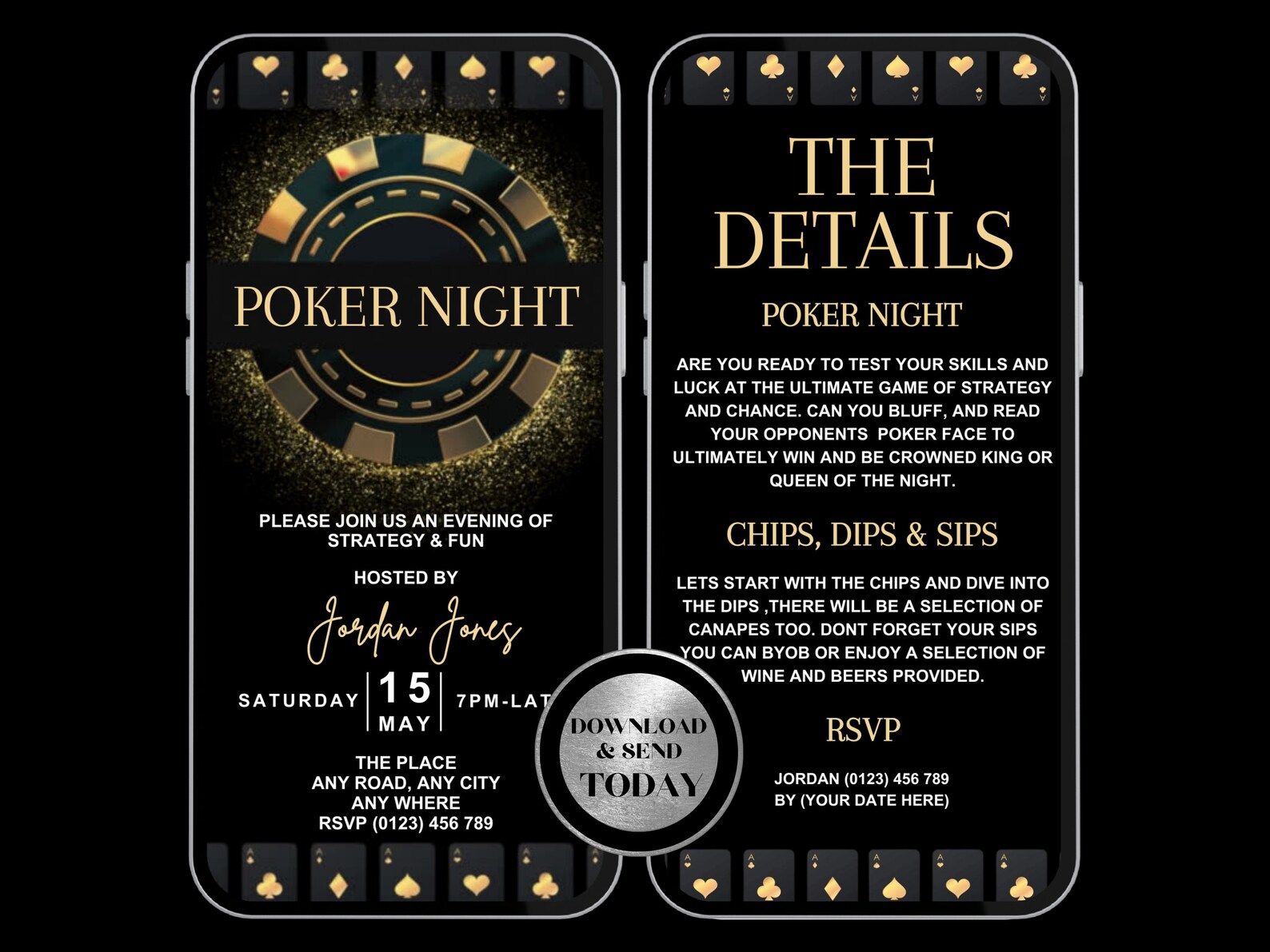 Digital Game Night Invitation, Poker Game Night, Animated Family Game ...