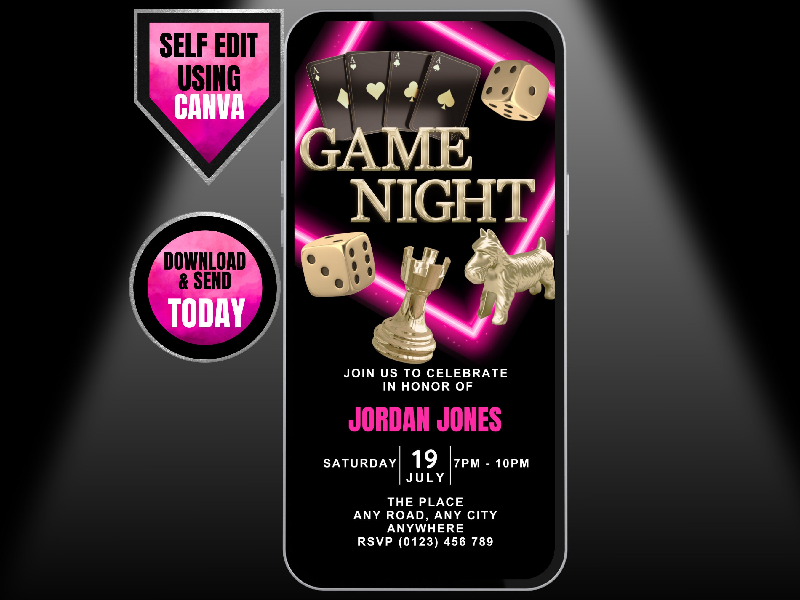 Game Night Invitation, Game Night Flyer, Adult Game Night Invite ...