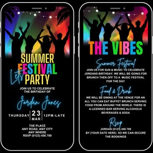 Summer Festival Birthday Invitation, Animated Summer Fest Party for ...