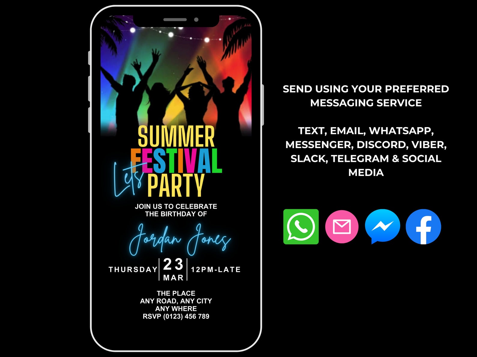 Summer Festival Birthday Invitation, Animated Summer Fest Party for ...