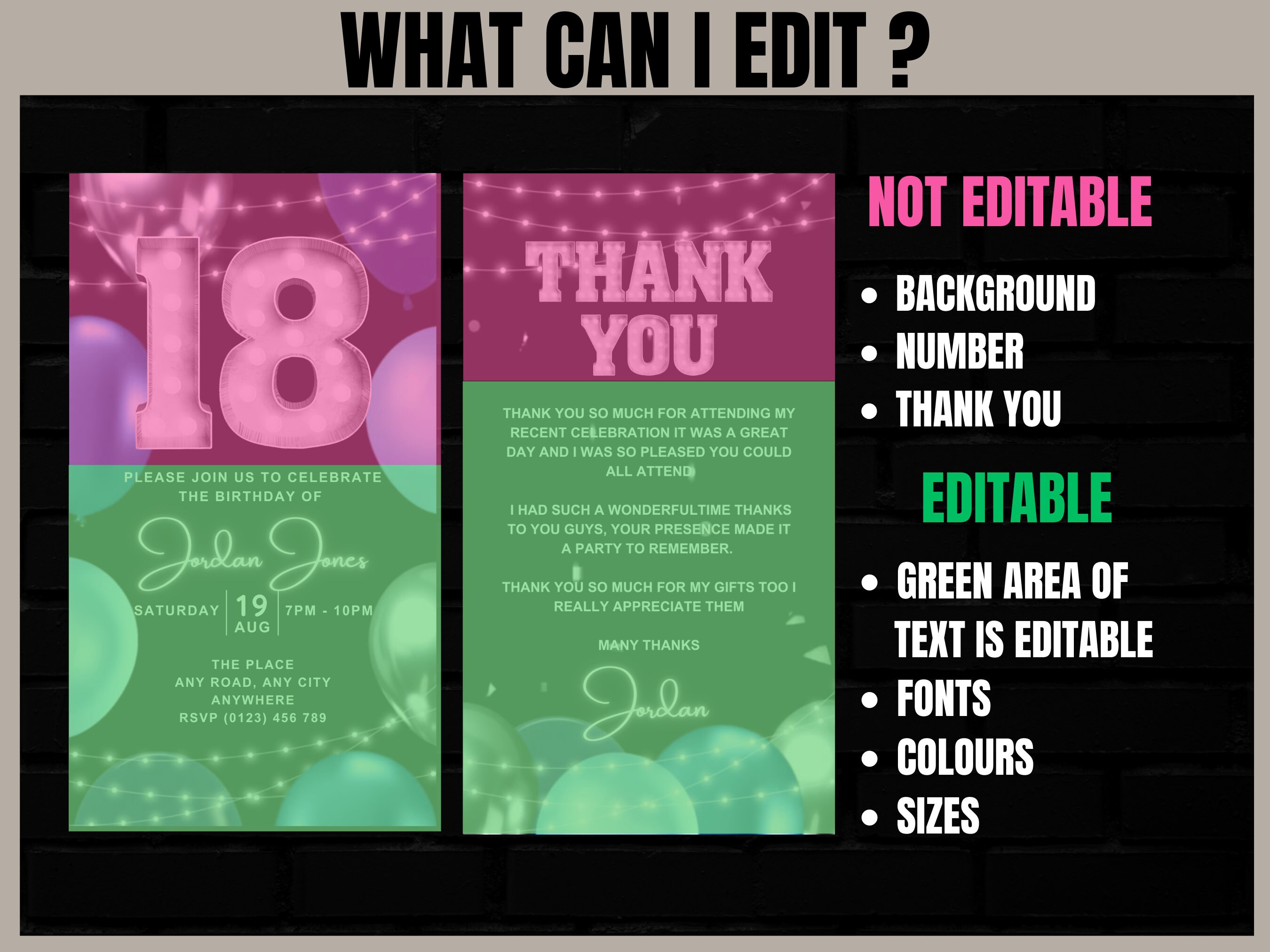 Boys 18th Birthday Animated Invite, Modern 18th Party Invite,eighteen ...