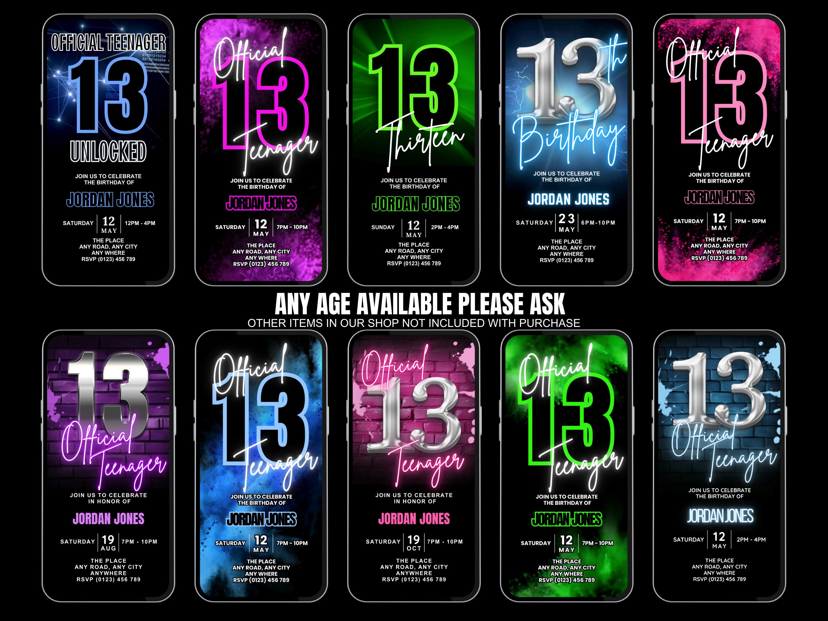 Mens 50th Surprise Birthday Invitation, Animated 50th Surprise Party ...