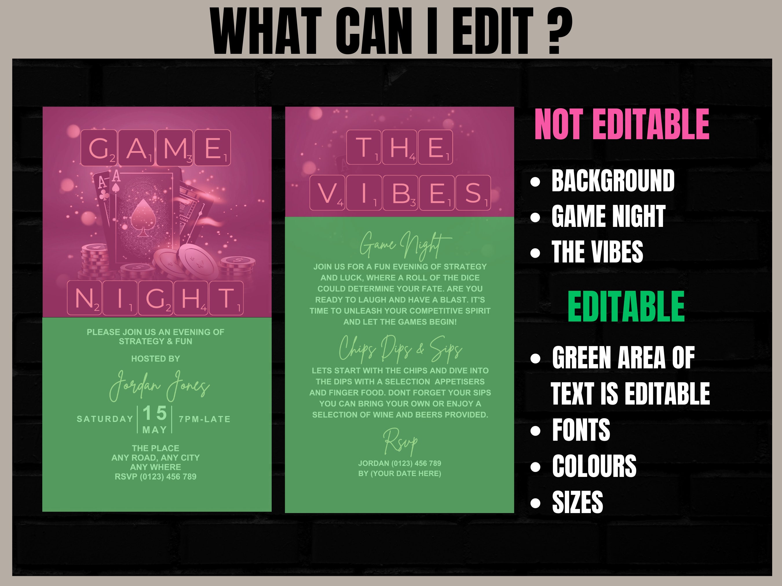 Digital Game Night Invitation, Poker Night, Family Game Night Invite ...