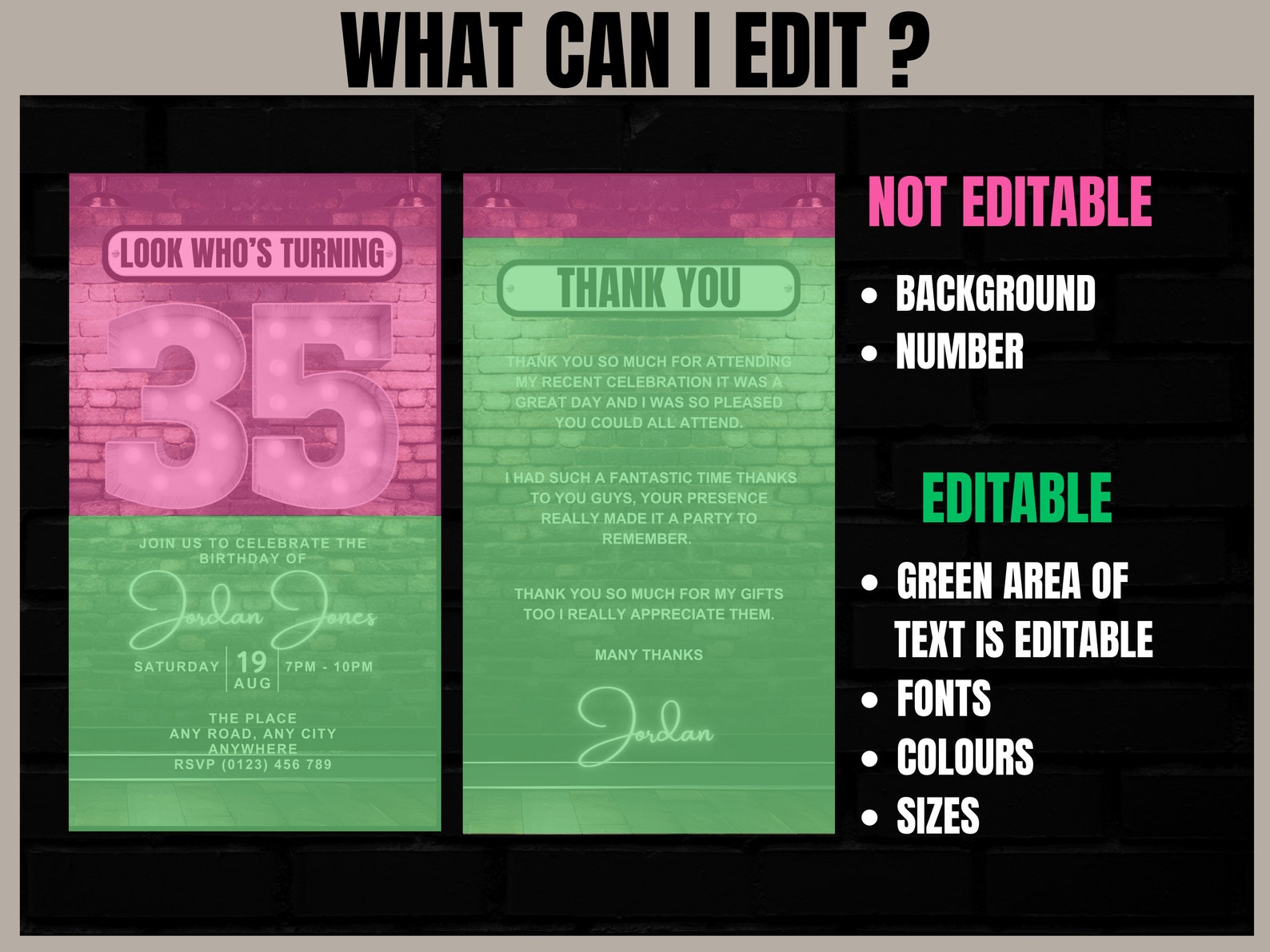 Mens 35th Birthday Animated Invite, Mens Vintage Gangster Digital ...