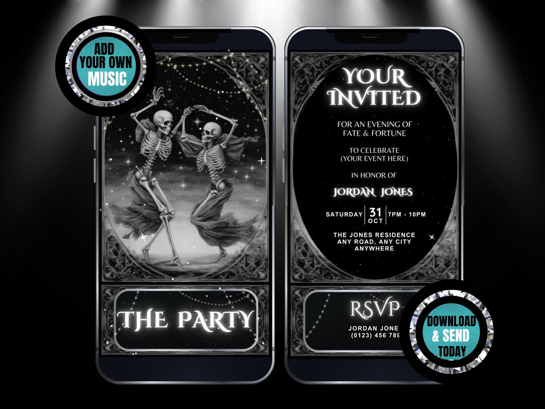 Tarot Party Digital Invitation, Fortune Telling Party Animated Invite ...