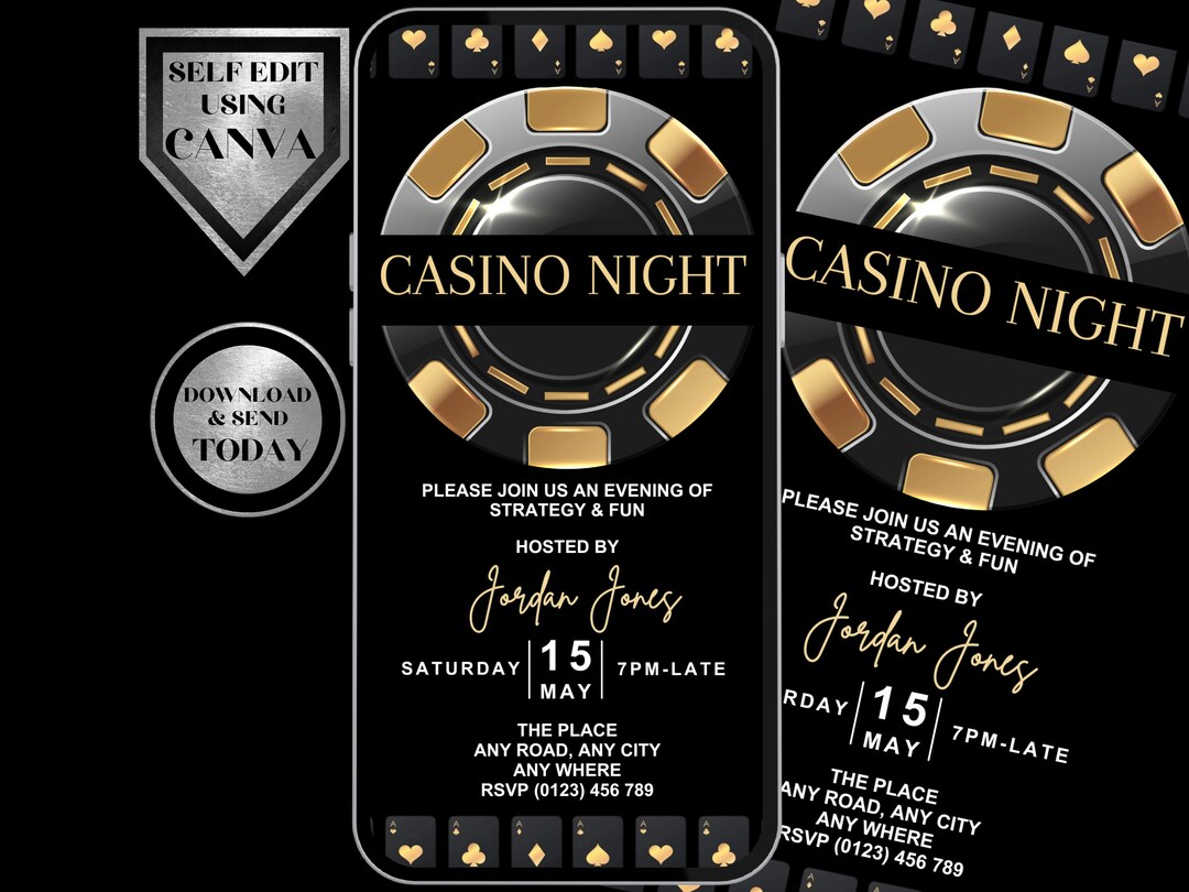 Digital Game Night Invitation, Poker Game Night, Animated Family Game ...