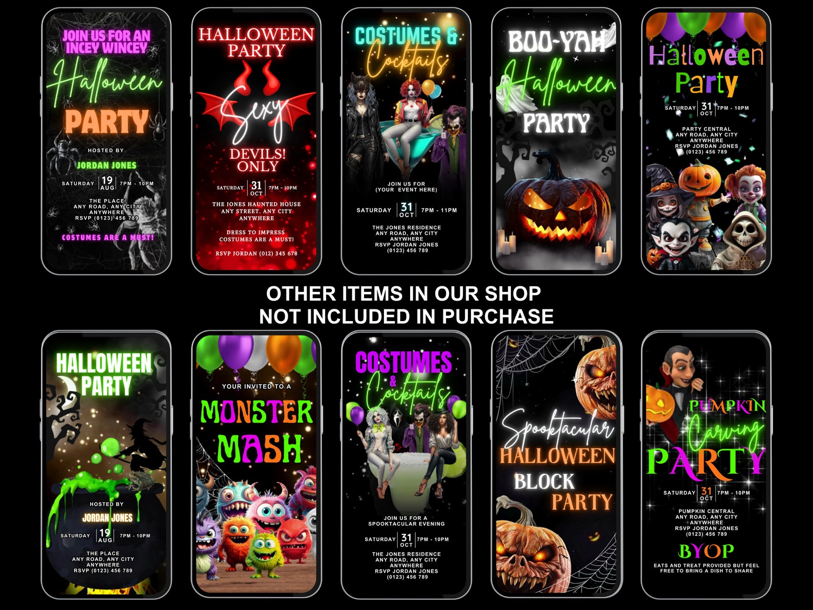 Kids Halloween Animated Party Invitation, Halloween Party Digital ...