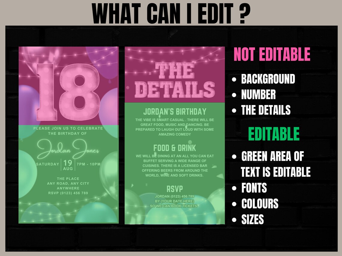 Boys 18th Birthday Animated Invite, Modern 18th Party Invite,eighteen ...