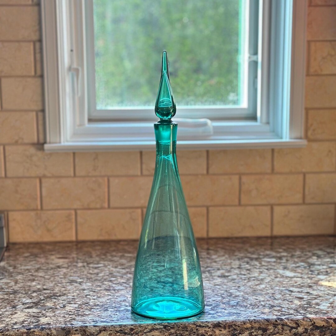 Blenko #920M - Sea Green Glass Decanter - Etsy