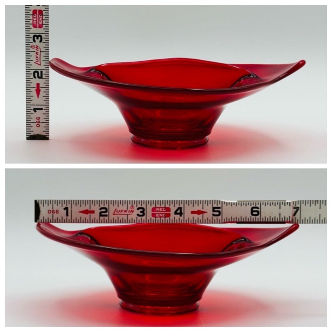Viking Epic Ruby Red Glass 2-part Relish Dish - Etsy