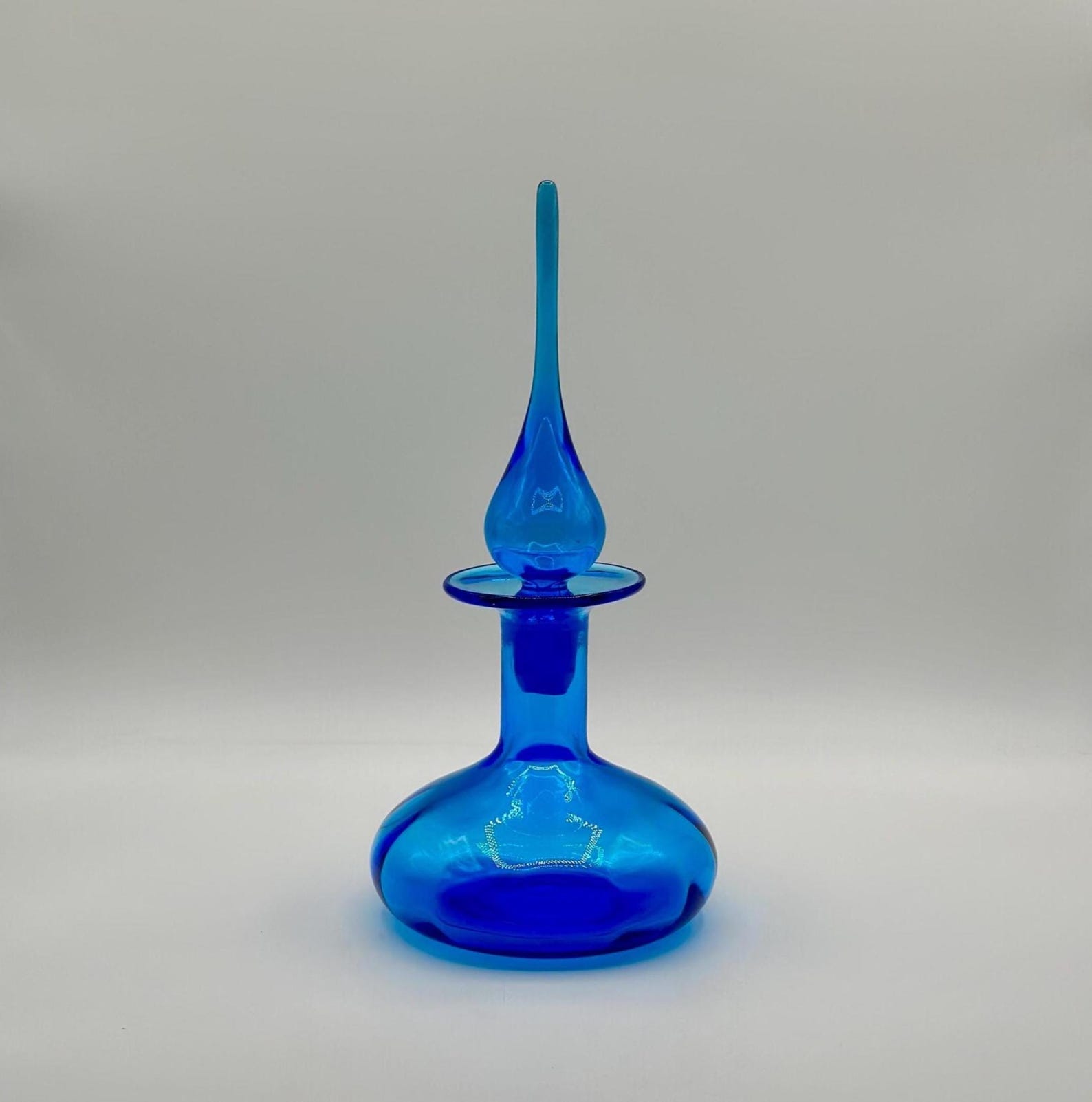 Rainbow Art Glass #9621 - Blue Hancock Glass Decanter - Etsy