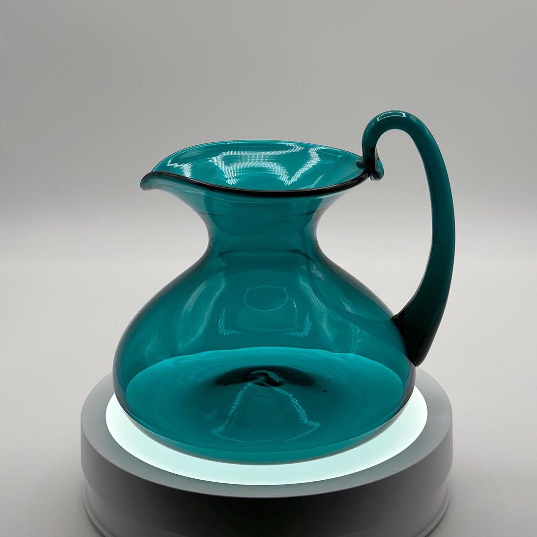 Blenko 6512 RARE Peacock Color Only 1965-1966 High Handle Glass Pitcher ...