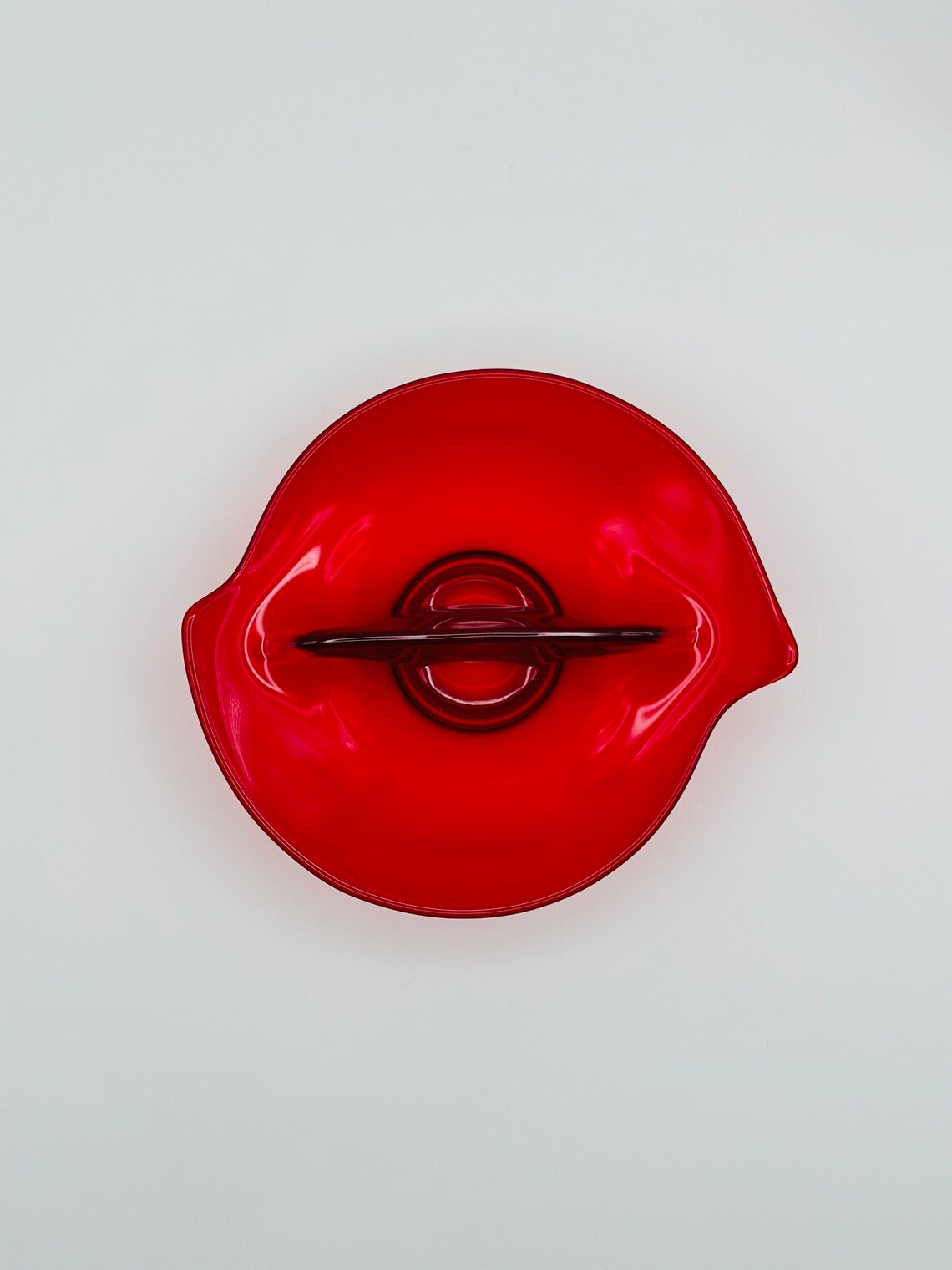 Viking Epic Ruby Red Glass 2-part Relish Dish - Etsy