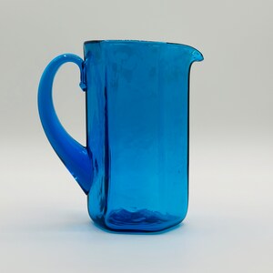 Blenko 6124 Turquoise Glass Pitcher - Etsy