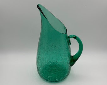 Blenko #920M Turquoise Crackle Glass Decanter - Etsy