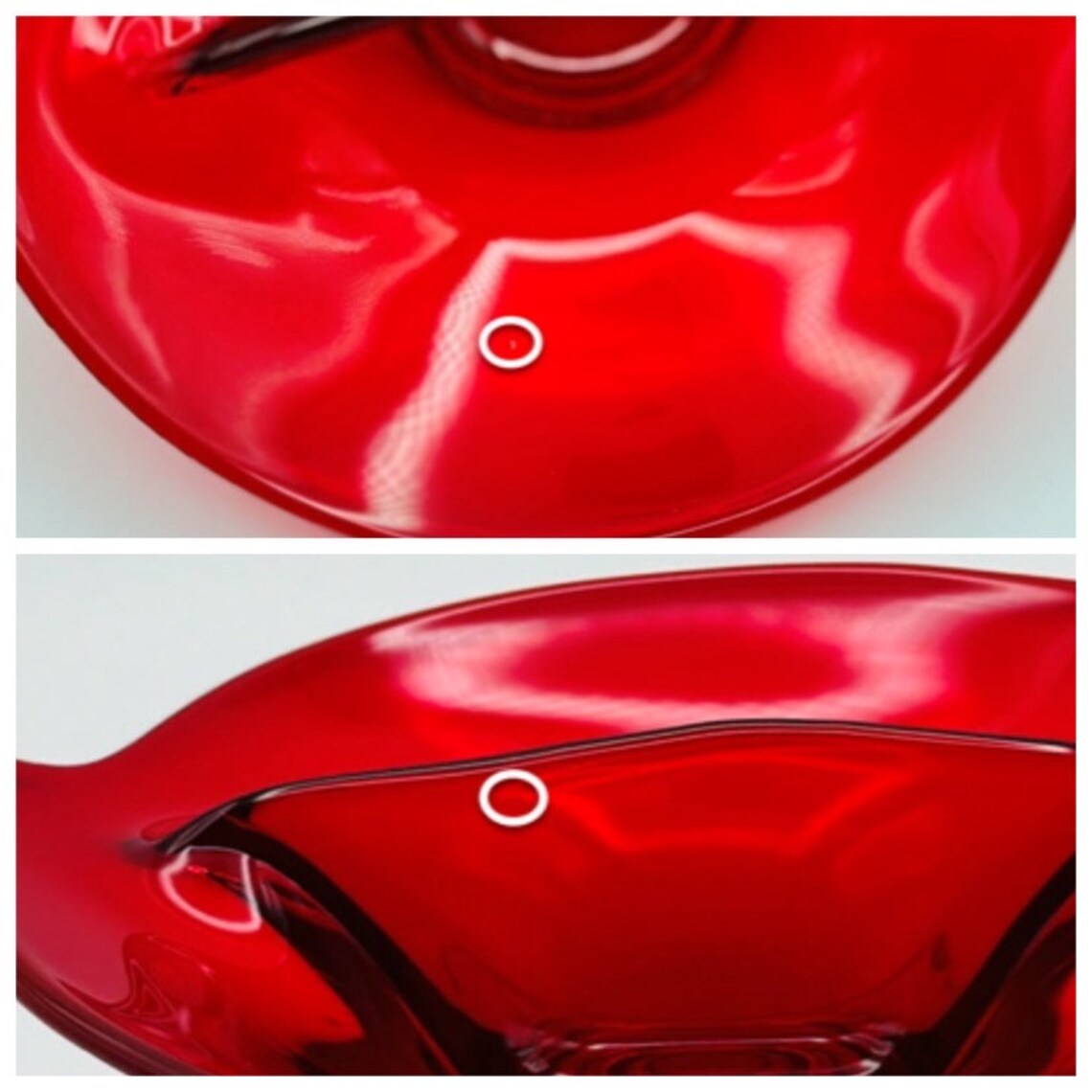 Viking Epic Ruby Red Glass 2-part Relish Dish - Etsy
