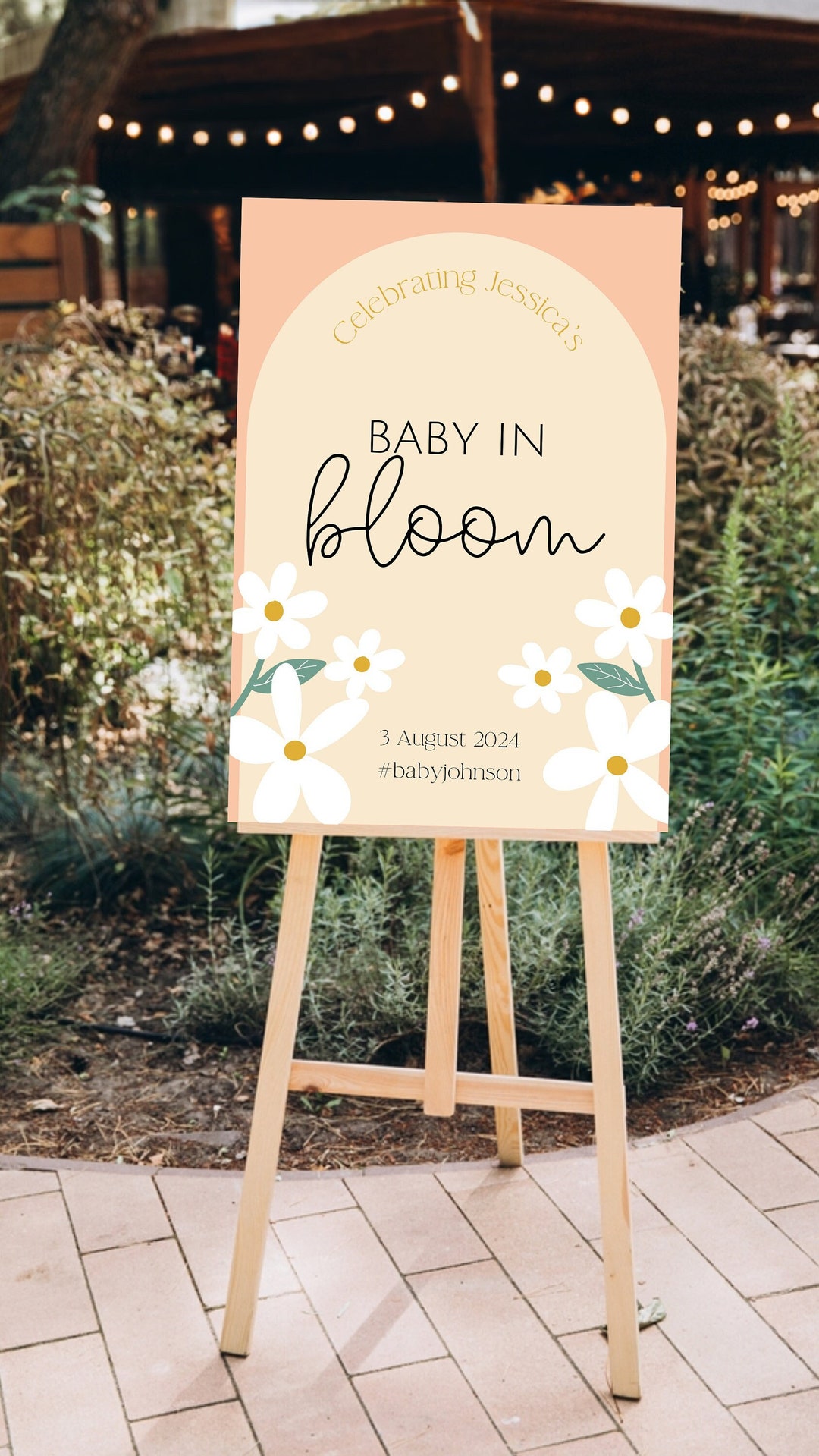 Baby in Bloom Baby Shower Sign Bloom Welcome Sign Template Event Sign ...