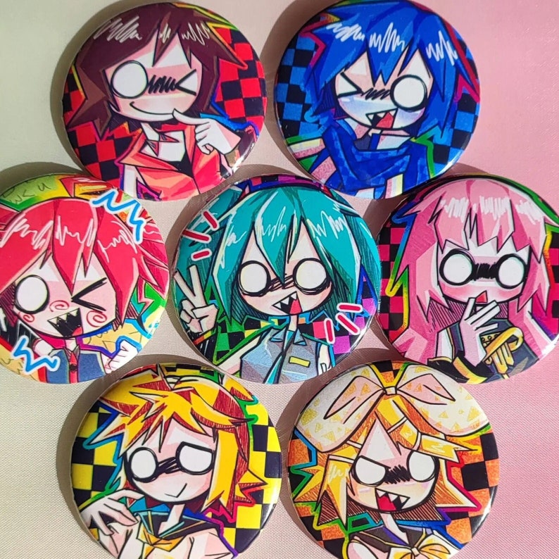 Vocaloid & UTAU / Synthv Emo Scene Art Style Pinback Buttons 58mm / 2.28 Inches - Etsy UK