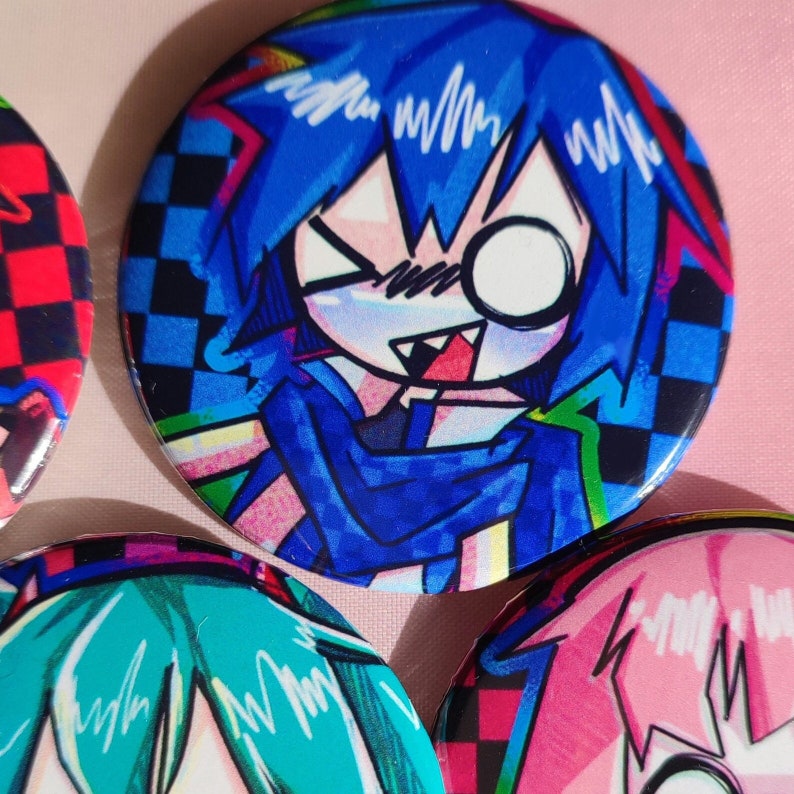 Vocaloid & UTAU / Synthv Emo Scene Art Style Pinback Buttons 58mm / 2.28 Inches - Etsy UK