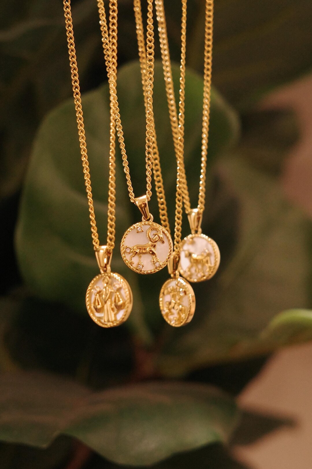 18K Gold Astrology Horoscope Zodiac Sign Necklace - Etsy