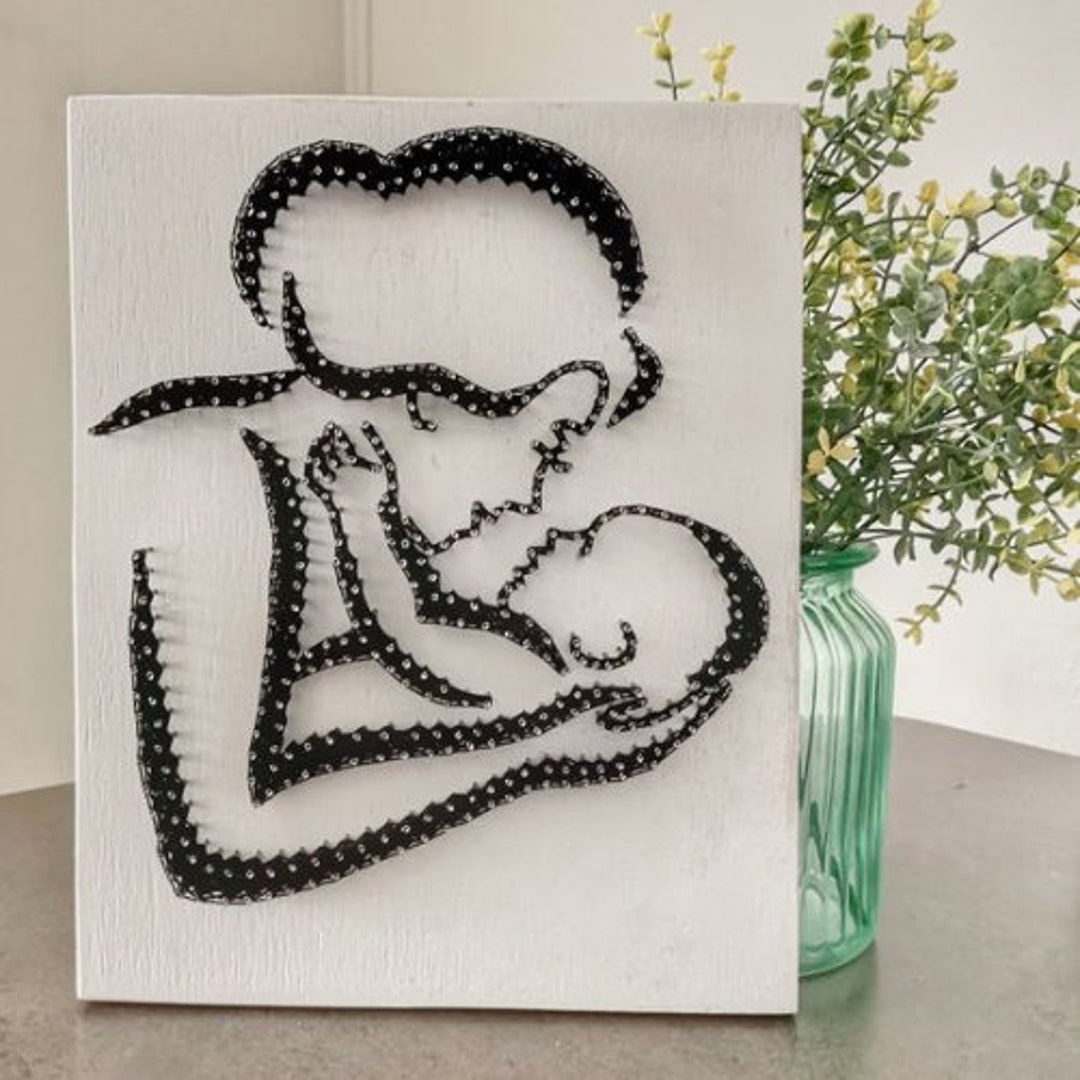 String Art Pattern & Instructions Mother and Her Baby String Art ...