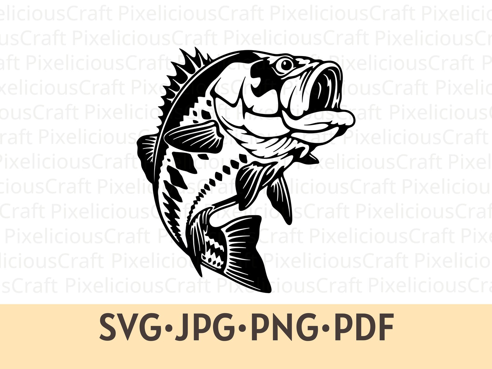 Fishing Svg, Fish Svg, Bass Fishing Svg, Bass Fish Svg, Bass Cut File ...