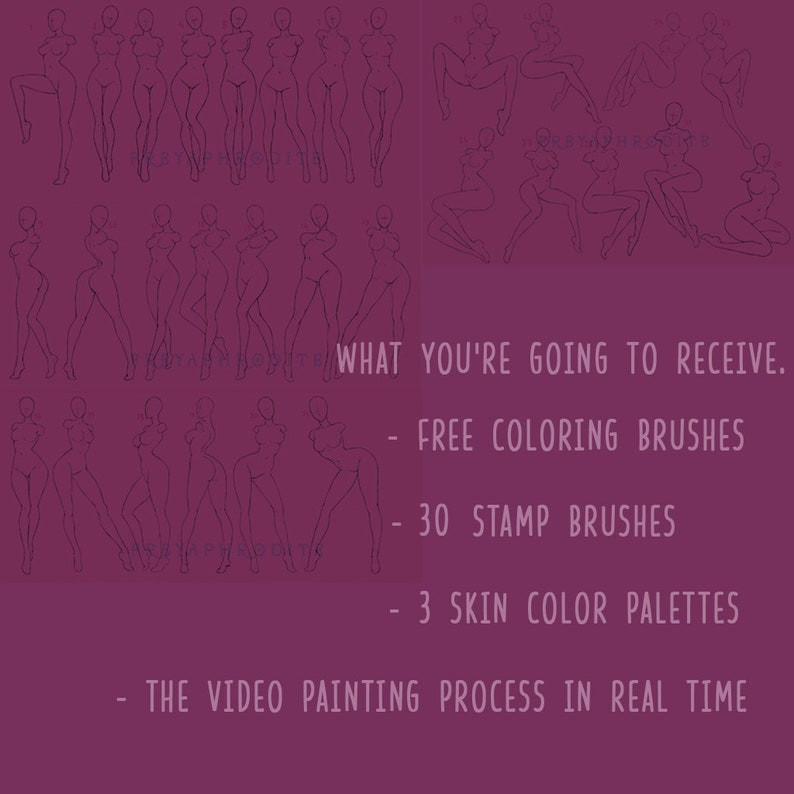 NSFW Procreate Body Stamps, Procreate Brushes, Digital Art Assistance, Body Stamp Brush, Lineart ...