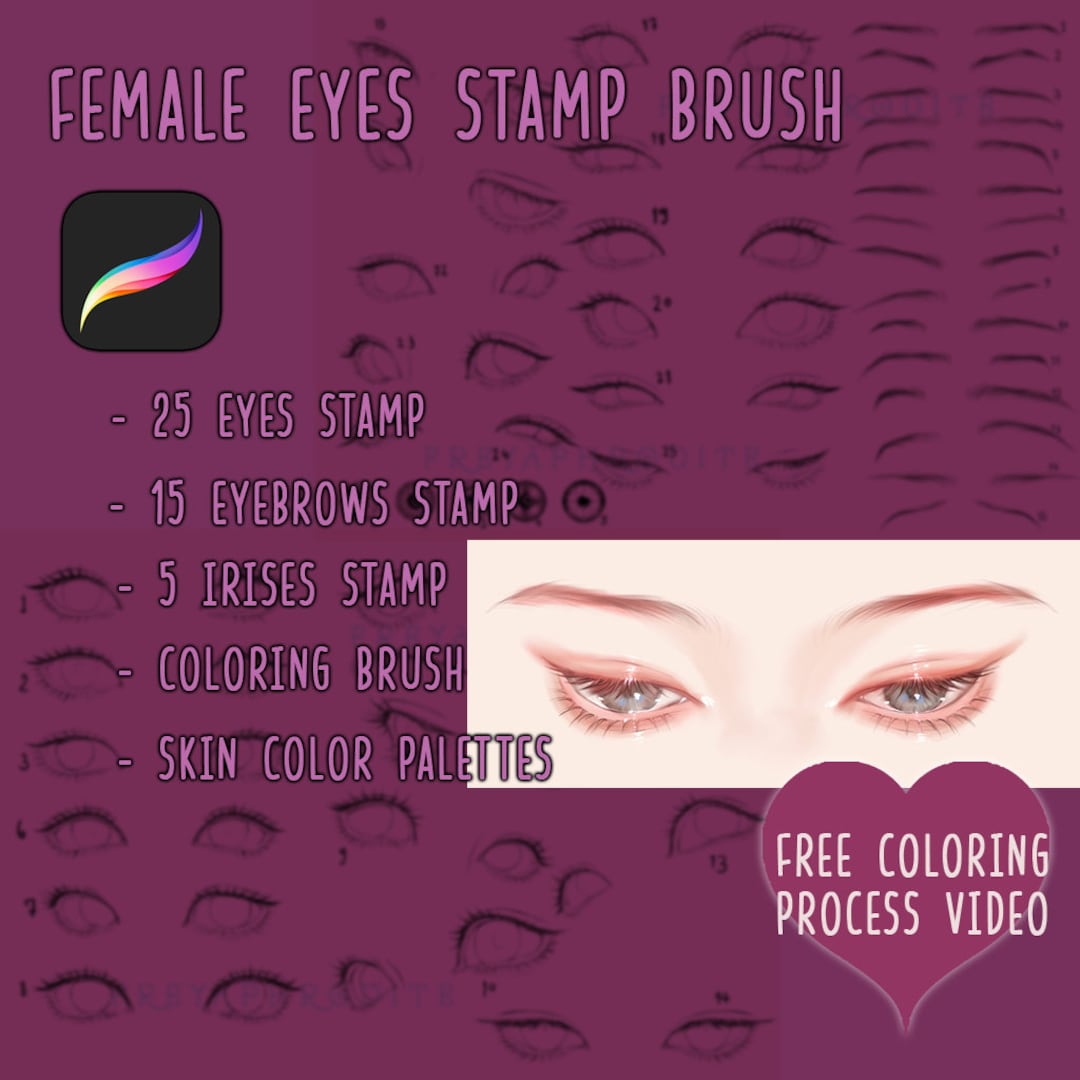 Eyes Procreate Stamps, Procreate Brushes, Digital Art Assistance, Stamp ...