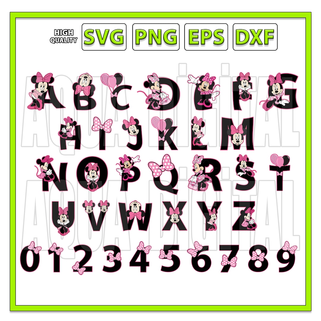 Minnie Alphabet SVG, Minnie Font SVG, Letters SVG, Customize Gift Svg ...