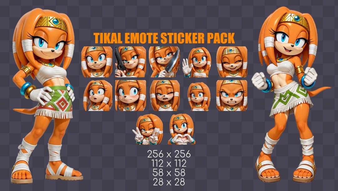 Tikal the Echidna, Sonic, Twitch, Discord, Youtube, YT, Stream Emote ...