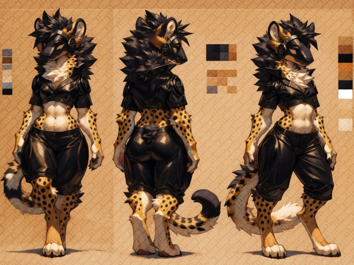 Furry Fursona Adoptable - Protogen Cheetah - Only 20 Available - Instant Digital Download - Etsy