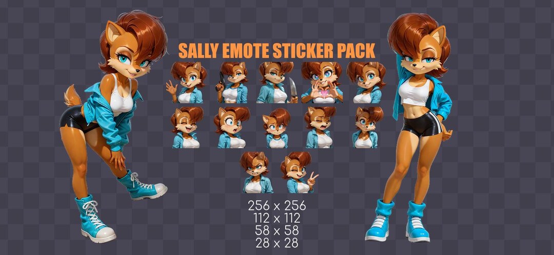 Sonic Emotes Pack: Sally Acorn Twitch Discord Youtube Stickers Bundle ...