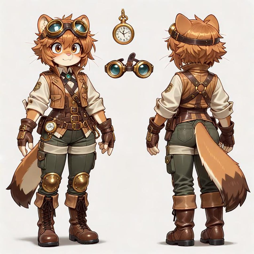Furry Steampunk Ferret Adopt - Etsy