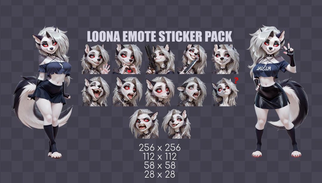 Loona Helluva Boss Emote Sticker Pack - Twitch, Discord, Youtube ...