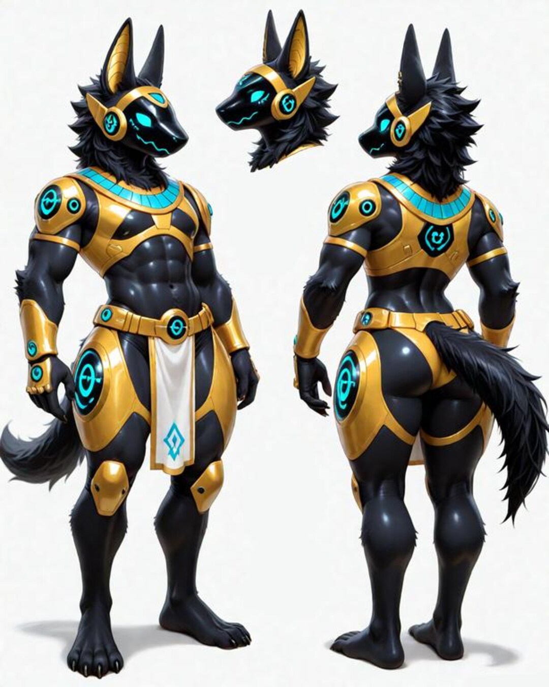 Protogen Adopt Anubis Dog | Unique Furry Adoptable Character, Instant ...