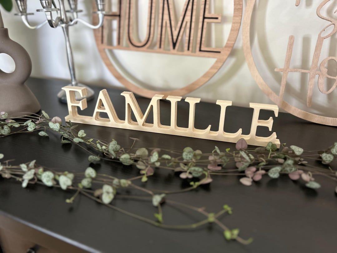 Interior Decoration, Wooden Word "family" to Place or Hang on the Wall ...
