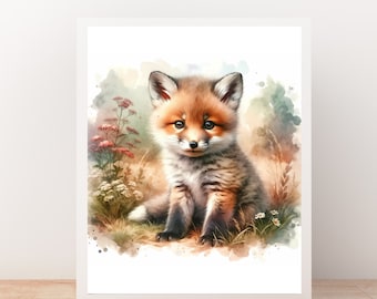 Fox / Watercolor / Poster / Wall Deco / Digital / Download / Print - Etsy
