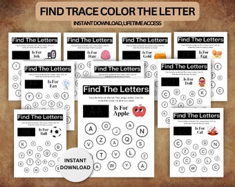 Alphabet Letter Search Worksheet, Letter Recognition, Preschool ...