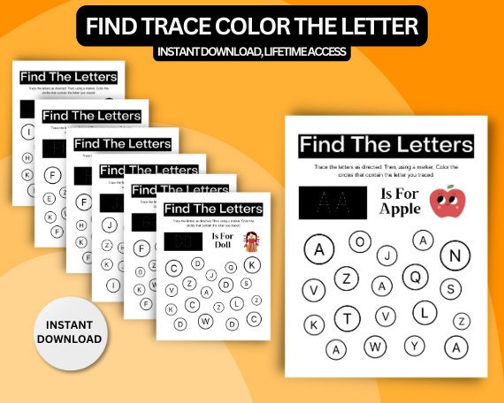 Alphabet Letter Search Worksheet, Letter Recognition, Preschool ...