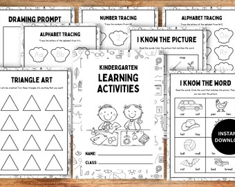 50 Printable Worksheets BUNDLE Alphabet, Shapes, Math and Other Fun ...