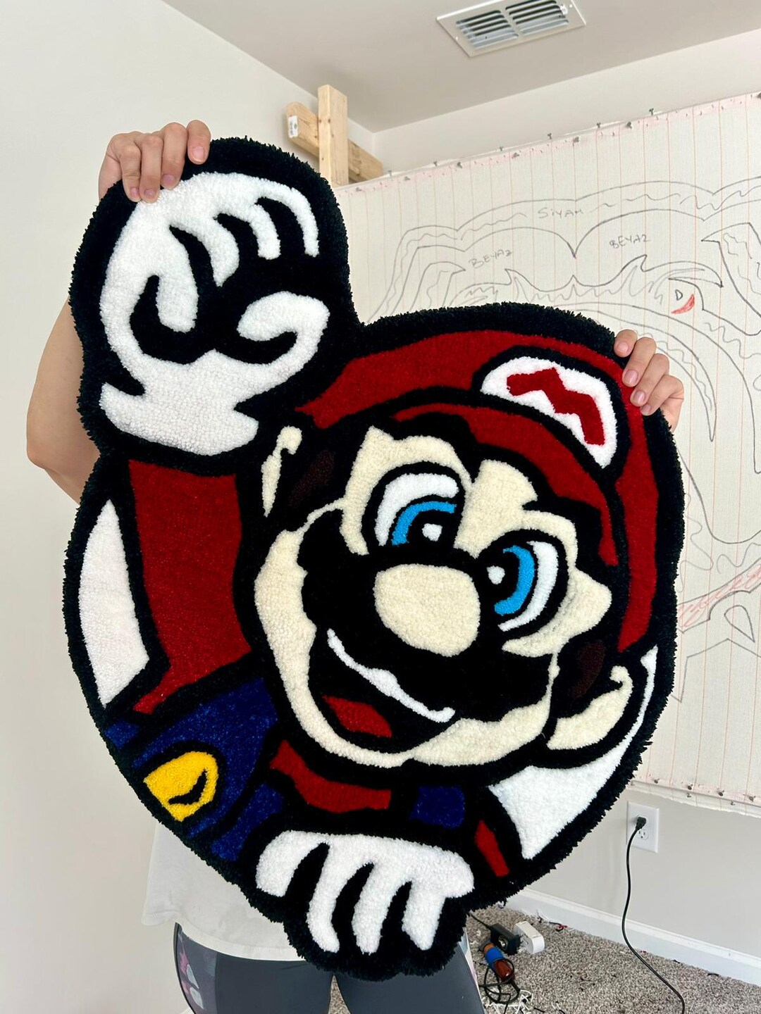 Mario Rug 22'' X 25'' Handmade Tufted Rug Custom Rugs - Etsy