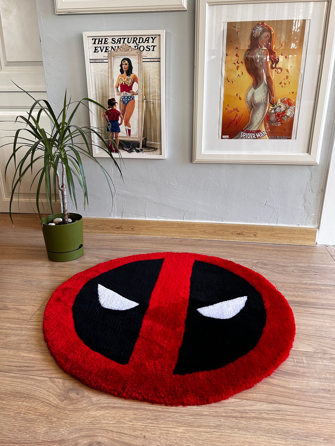 Marvel Deadpool Tufted Rug Custom Tufted Rug Tufted Comics Character ...
