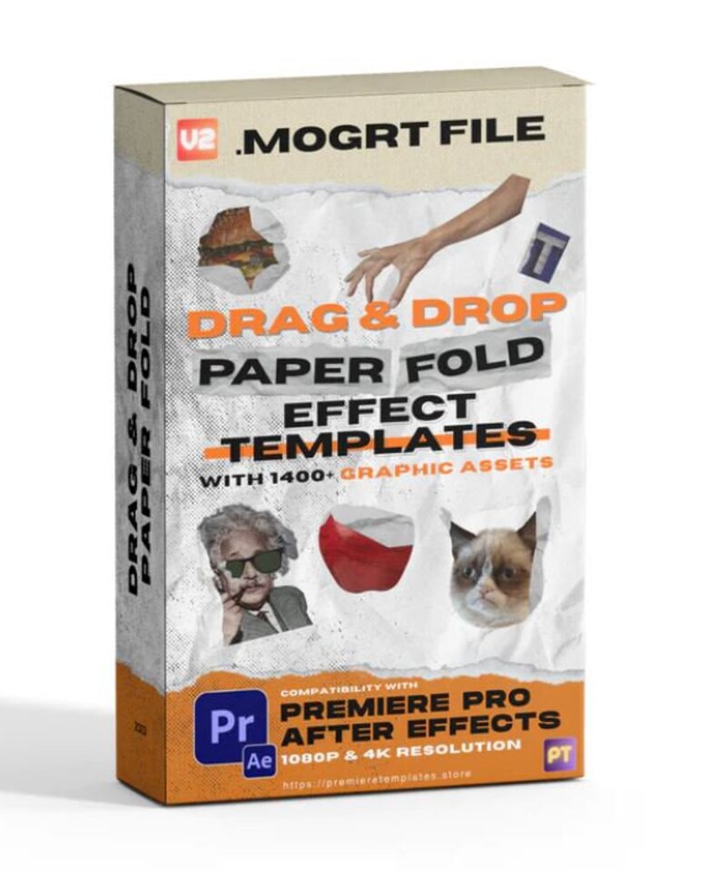 Drag & Drop Paper Fold Effects MOGRT Template Pack With 1400+ Graphics ...