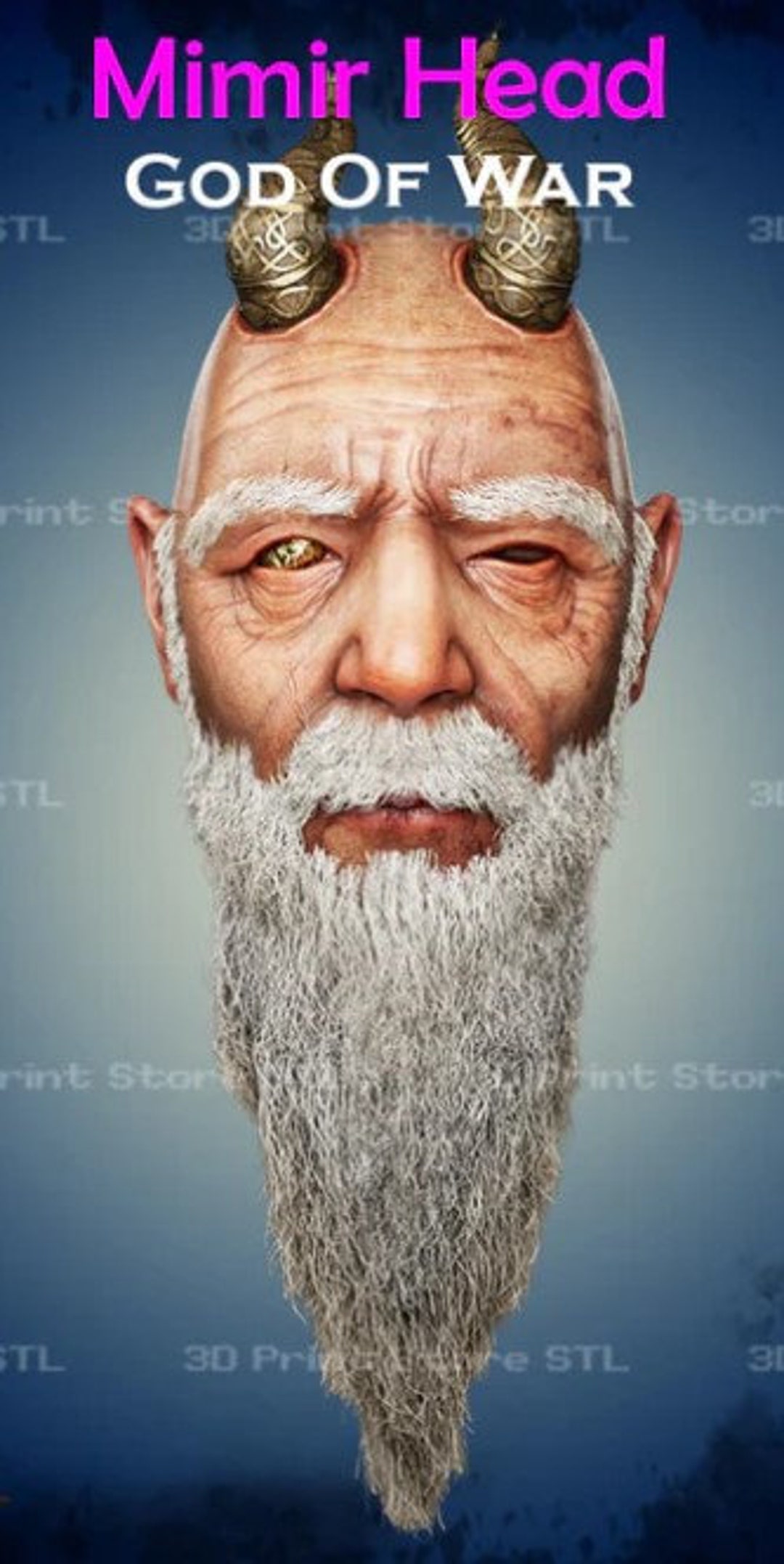 Mimir Head God of War - Etsy