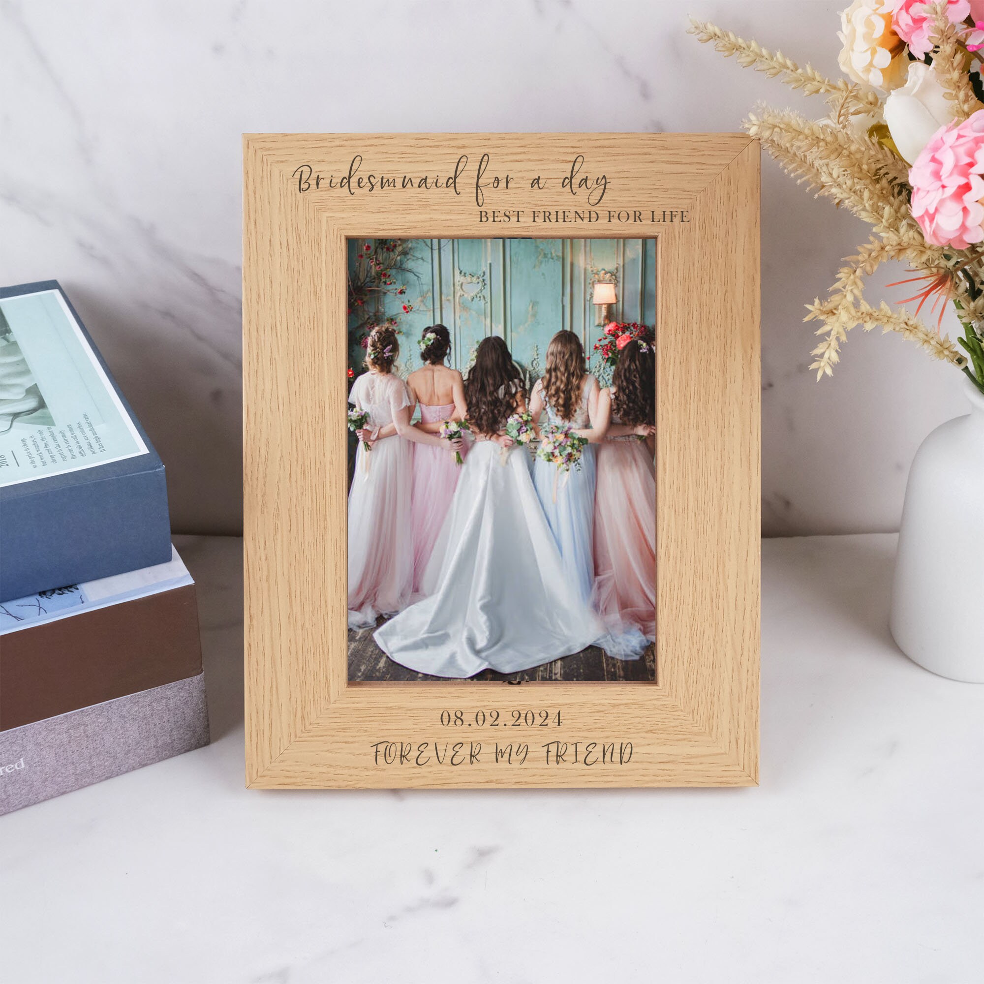 Personalised Bridesmaid Photo Frame,engraved Wooden Wedding Frame ...